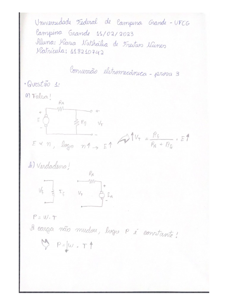 (Conv. Elet. Prova II) - Maria Nathalia PDF | PDF