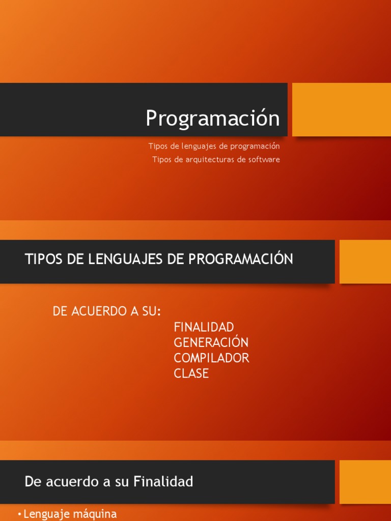 Tipos de Lenguajes de Progrmacion | PDF | Lenguaje de programación ...