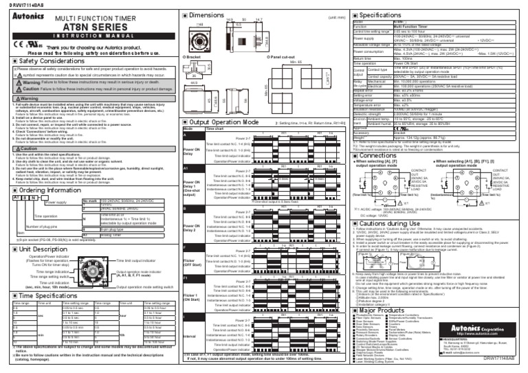 Multi-Function Timer Operation and Safety Manual: Instructions for ...
