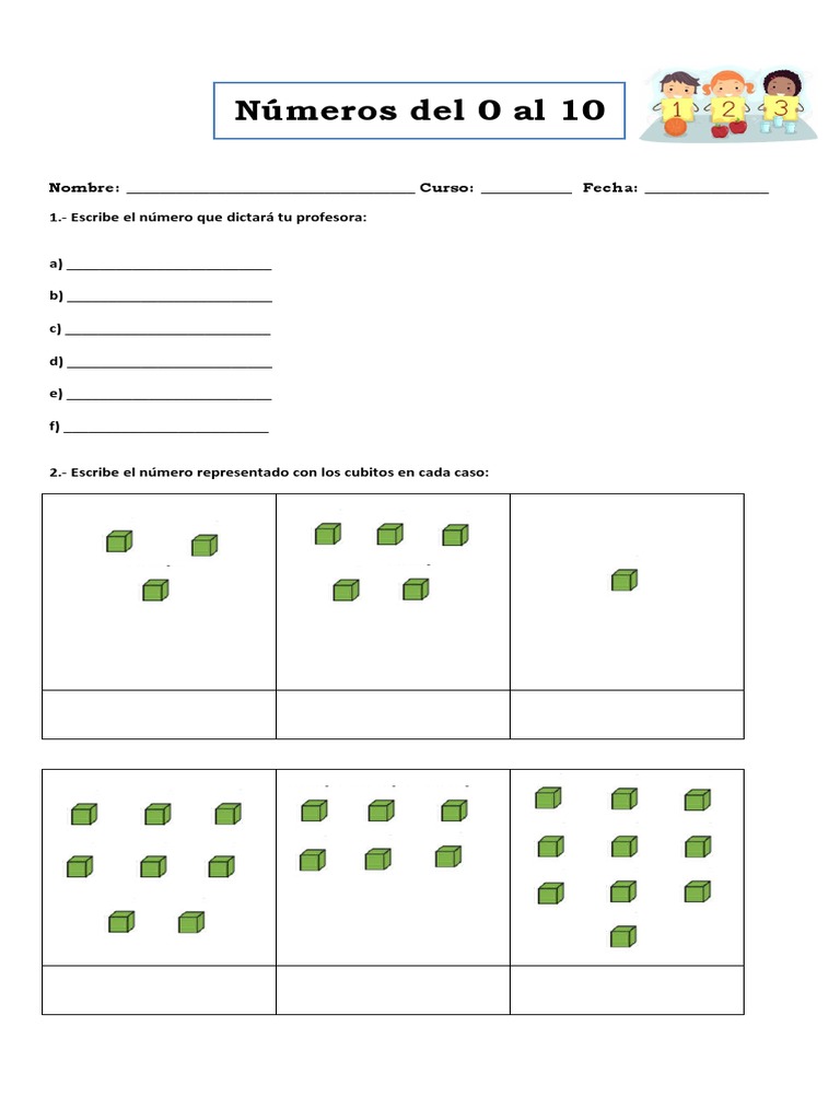 Actividades de Números del 0 al 10 | PDF