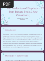 The Production of Bioplastics From Banana Peels | PDF | Plastic | Biodegradation