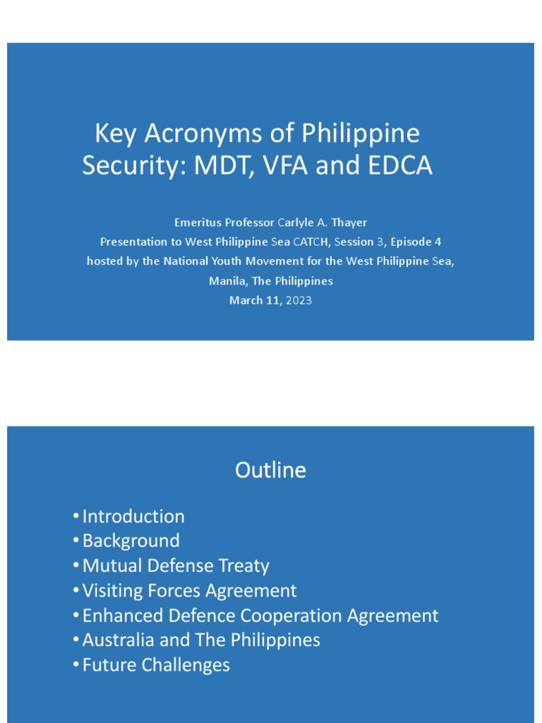 Thayer Key Acronyms of Philippine Security: MDT, VFA, EDCA | PDF | National Security | Government