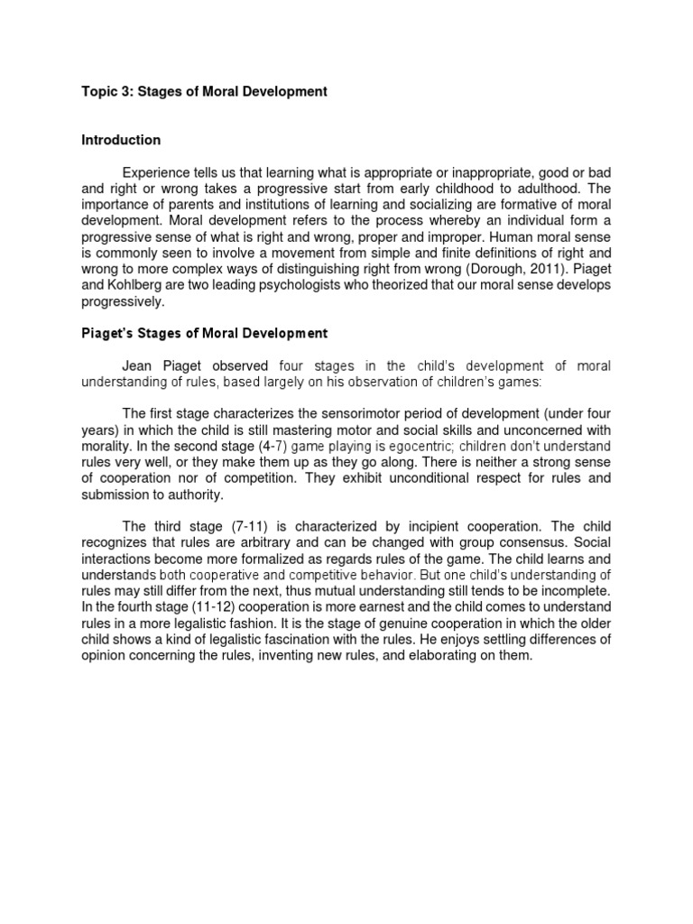 GEC 7 Chapter 2 Topic 3 Stages of Moral Development PDF | PDF ...
