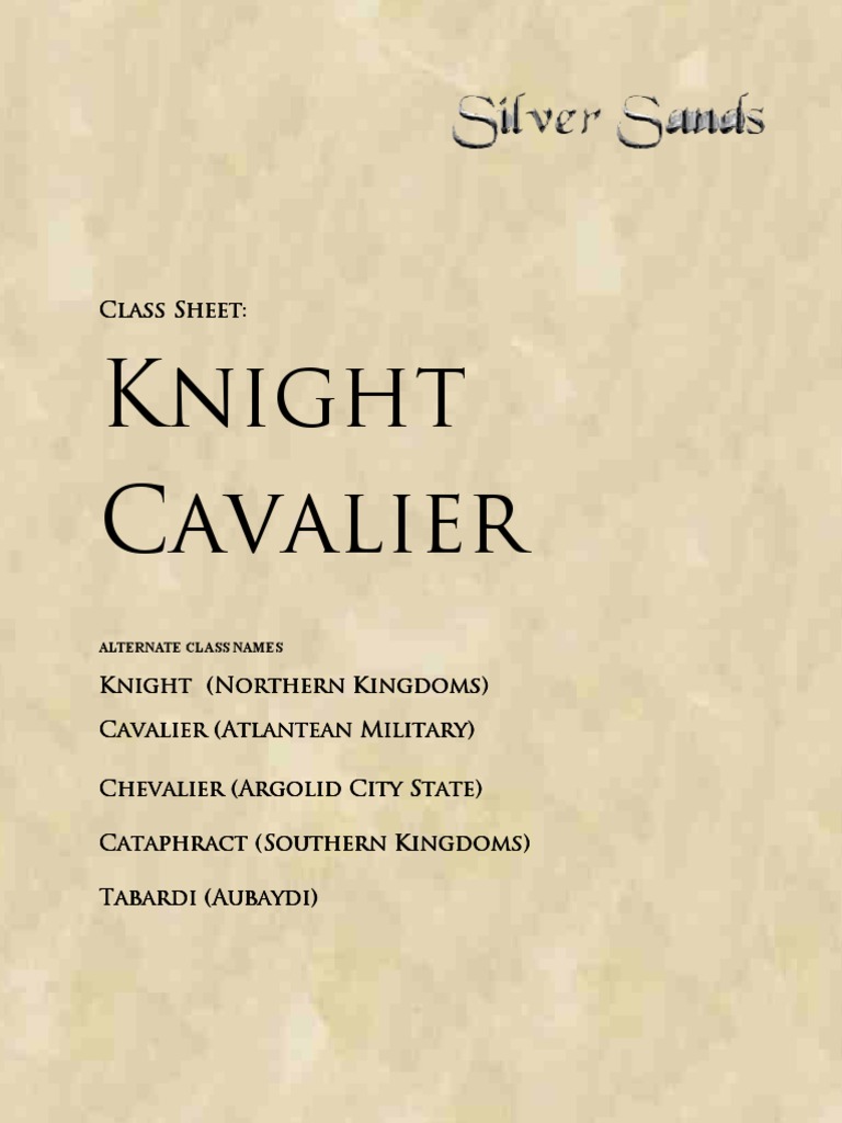 Class Sheet Knight | PDF | Knight | Armour