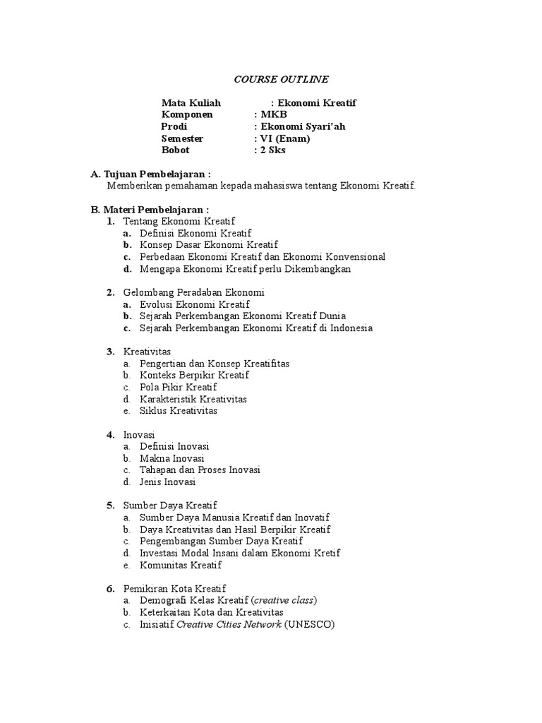 Ekonomi Kreatif ESY-1 | PDF | Pengelolaan Keuangan & Uang | Ilmu Sosial