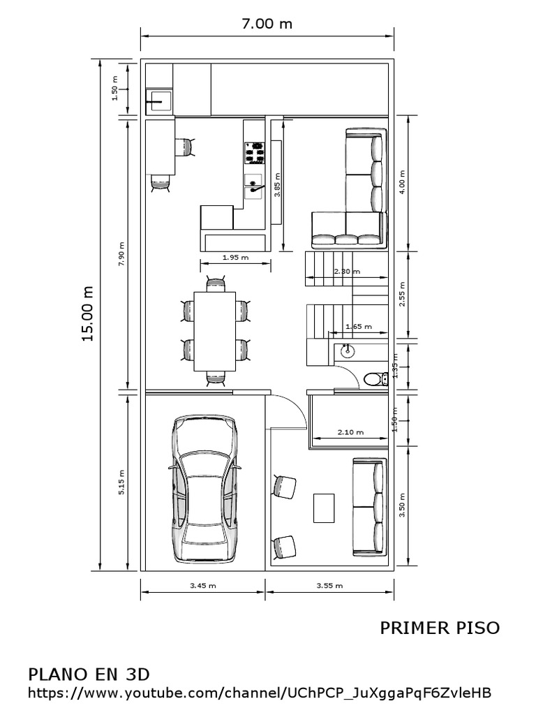 Plano de 7x15 Metros (Primer Piso) PDF | PDF