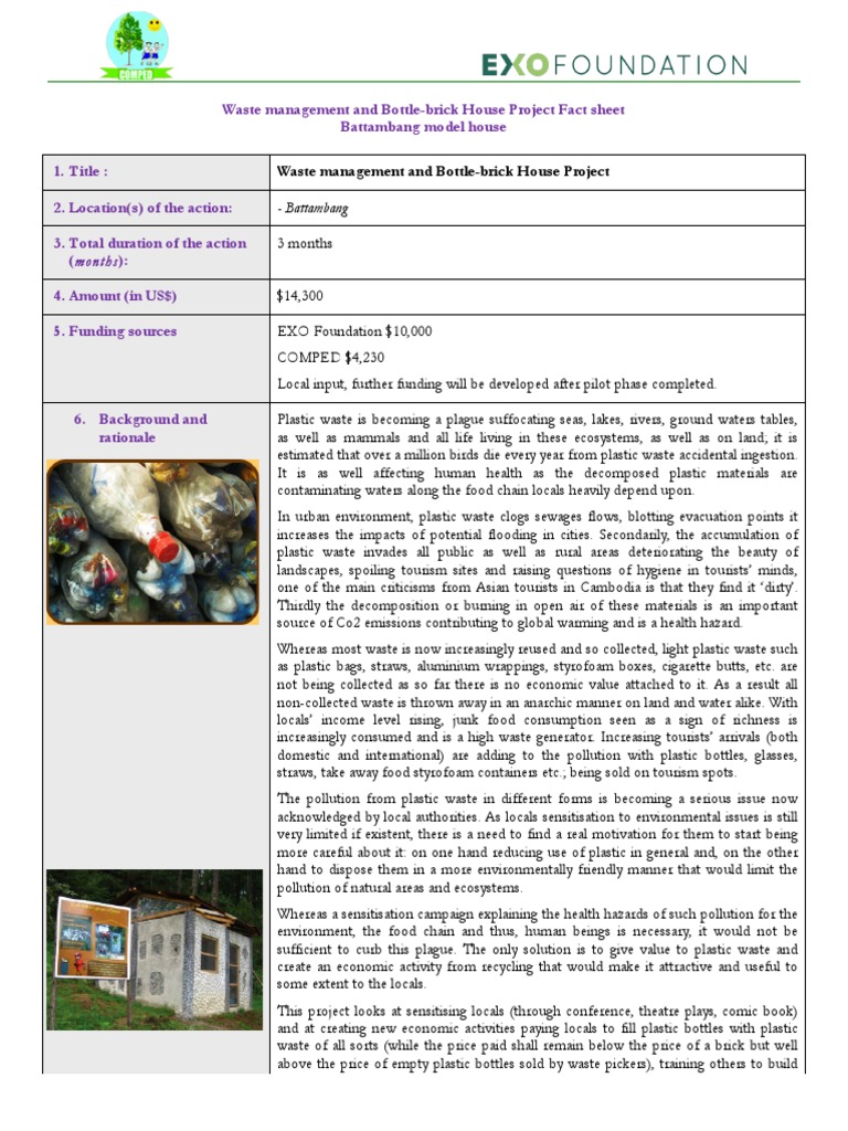 BTB Waste MGT and Bottle House EF Project Fact Sheet | PDF | Waste ...