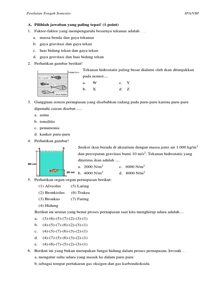 Soal PTS VIII | PDF | Metode & Bahan Ajar