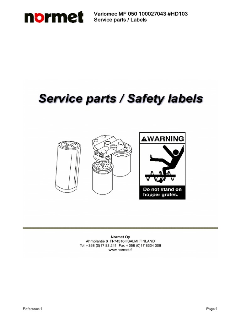 Variomec MF 050 Parts and Symbols List | PDF | Automotive Industry ...