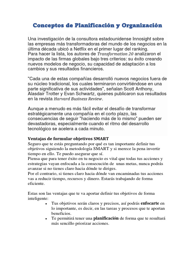 Ventajas de Objetivos SMART en Negocios | PDF | Planificación | Economias