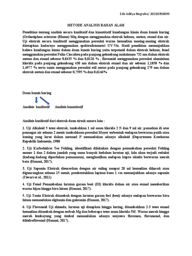 Metode Analisis Bahan Alam | PDF