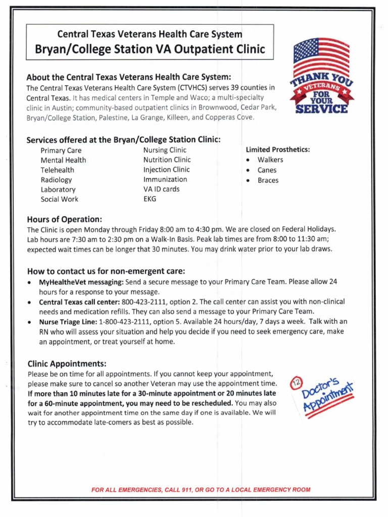 Bryan College Station VA Outpatient Clinic Packet | PDF