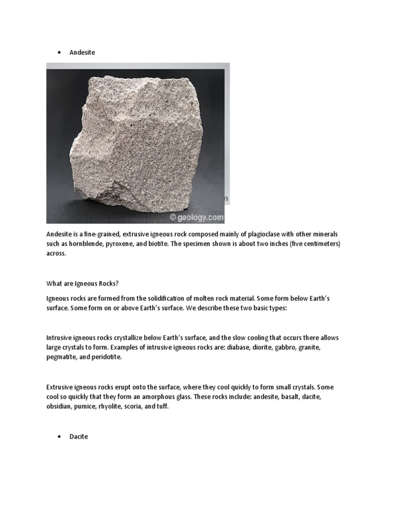 Types of Igneous and Sedimentary Rocks Explained | PDF | Igneous Rock ...