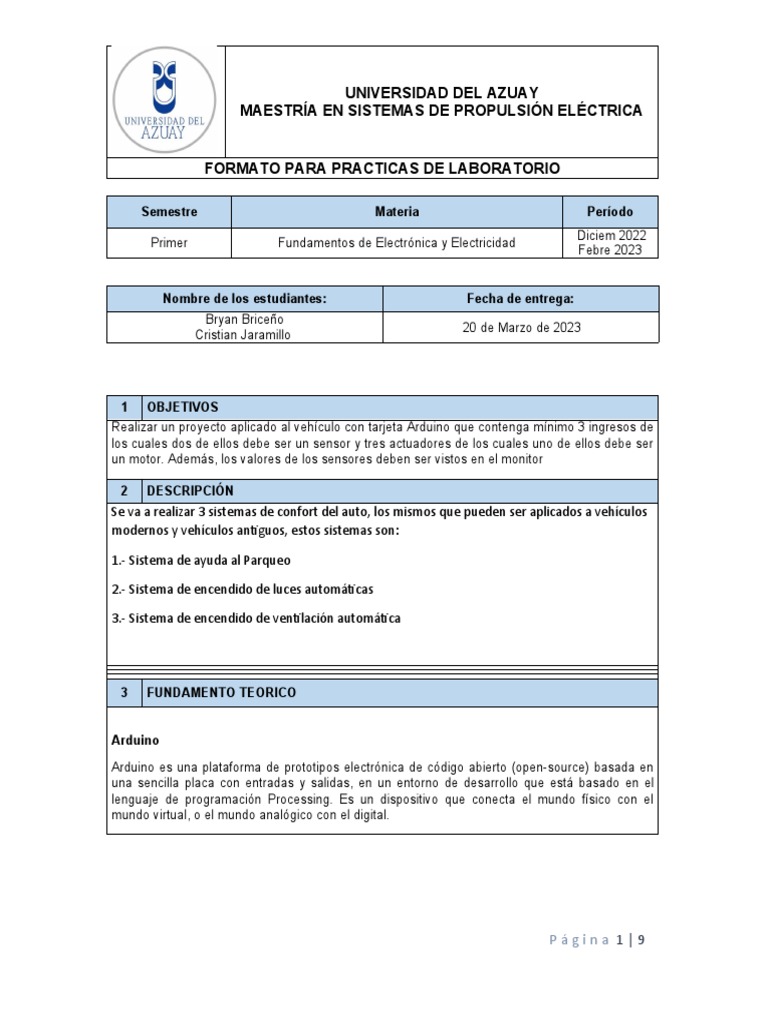 Proyecto Final Con Arduino | PDF | Electrónica | Arduino