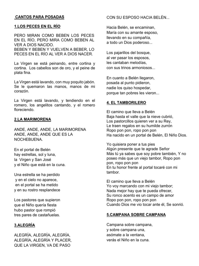Cantos para Posadas 2019 | PDF | María, madre de Jesús | Nochebuena