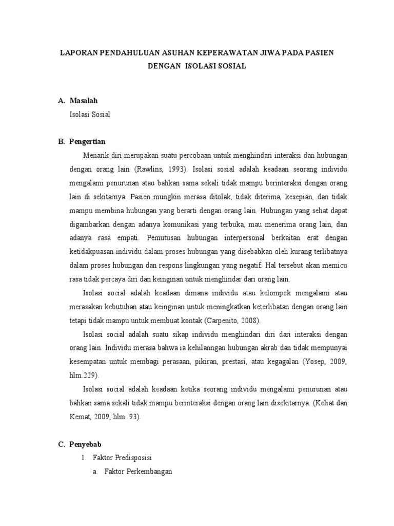 Isolasi Sosial | PDF Isolasi Sosial | PDF