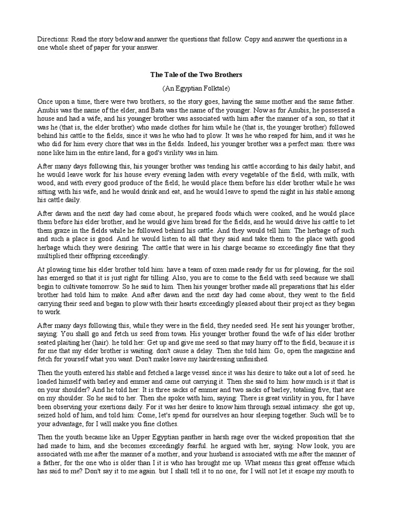 The Tale of The Two Brothers | PDF