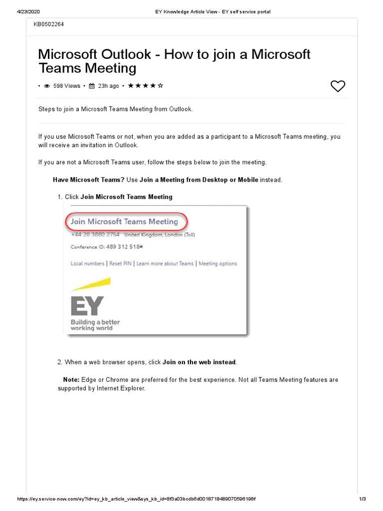 Join Teams Meeting - Desktop | PDF | Conference Call | Microsoft Outlook