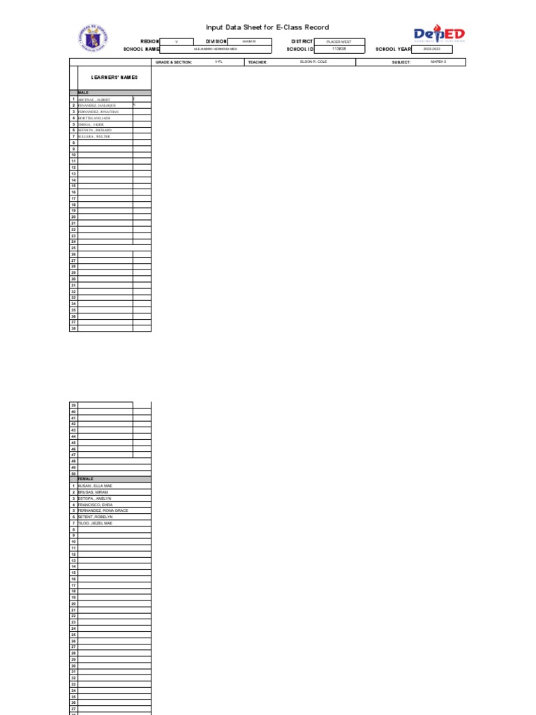 Grading Sheet 2ND Grading | PDF