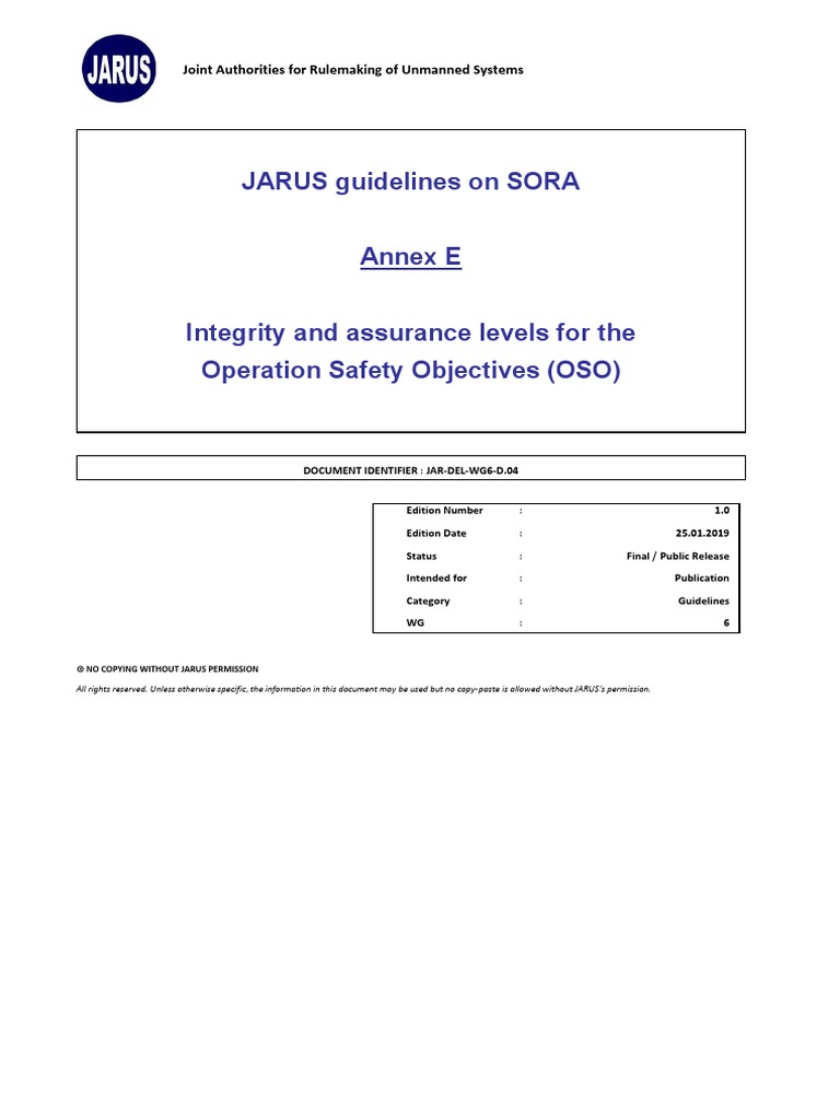 Jar Doc 06 Jarus Sora Annex e v1.0 | PDF | Radio Spectrum | Wireless