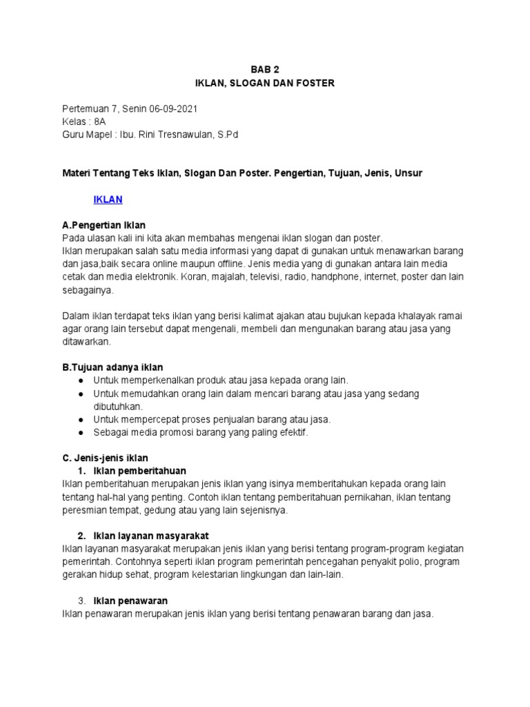 Bab 2 Iklan, Slogan Dan Foster | PDF | Bisnis