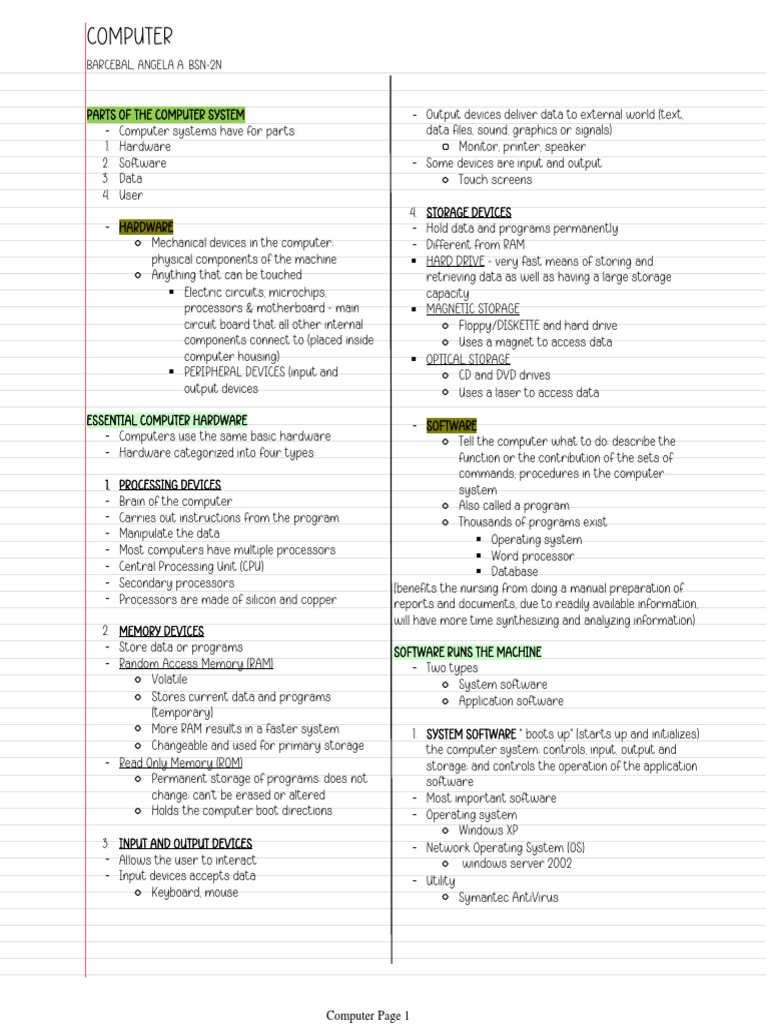 COMPUTER | PDF | Computer Hardware | Computer Data Storage COMPUTER | PDF | Computer Hardware | Computer Data Storage