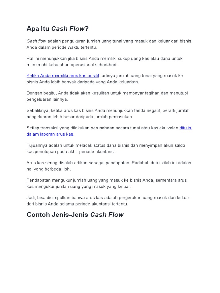 Apa Itu Cash Flow | PDF