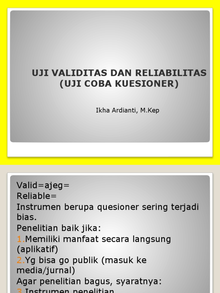 Uji Instrumen | PDF