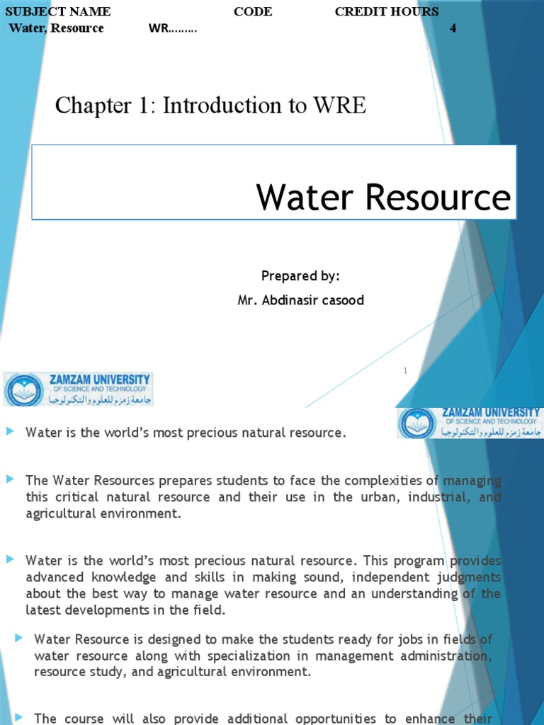 Introduction to Water Resources Management | PDF | Water Cycle | Water