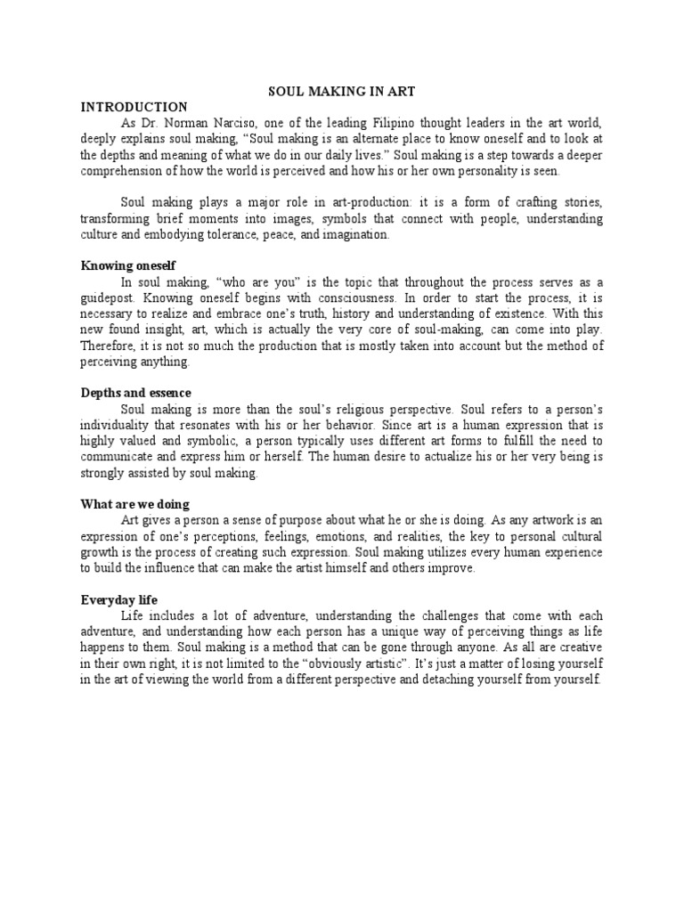 Soul Making in Art | PDF