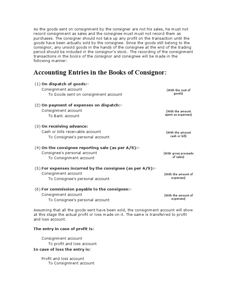 Consignment Accounting Journal Entries | PDF | Expense | Financial Accounting