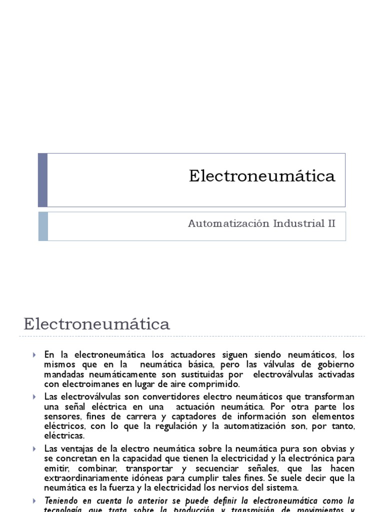 Electroneumática PDF | PDF | Neumática | Automatización