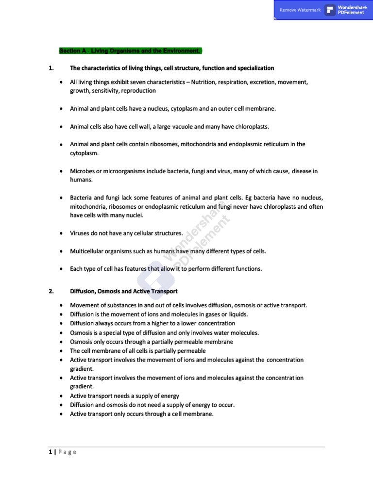 CXC Human and Social Biology CSEC Notes PDF | PDF | Vein | Human ...