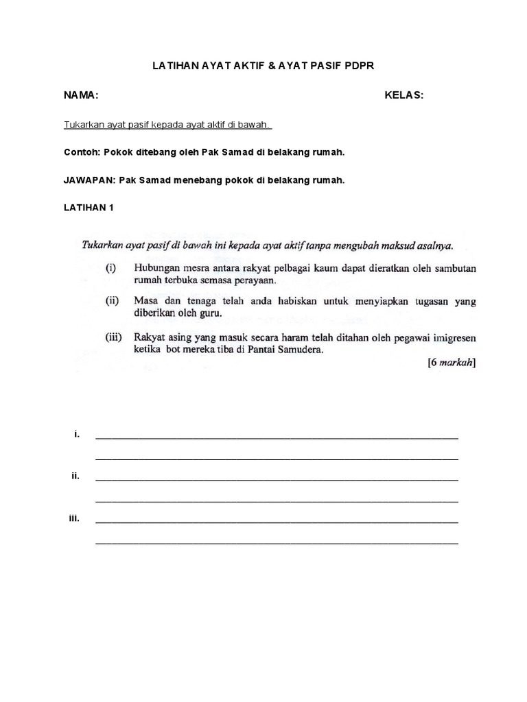 Latihan Ayat Biasa Songsang | PDF