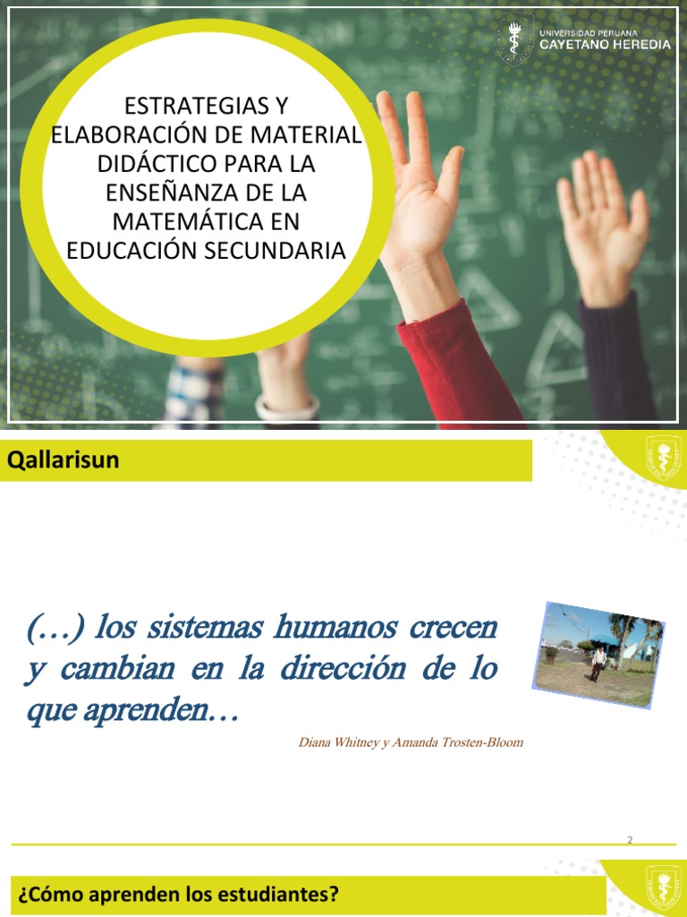 Sesión 2 ESTRATEGIAS Y ELABORACIÓN DE MATERIAL DIDÁCTICO PARA LA ENSEÑANZA DE LA MATEMÁTICA ...