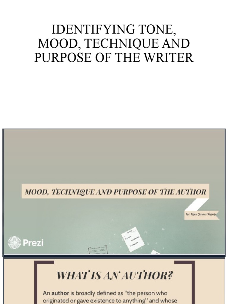 Identifying Tone, Mood, Technique and Purpose | PDF