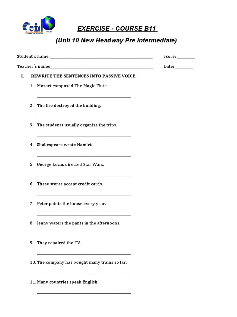 Exercise - B11 - Pre Intermediate - A | PDF