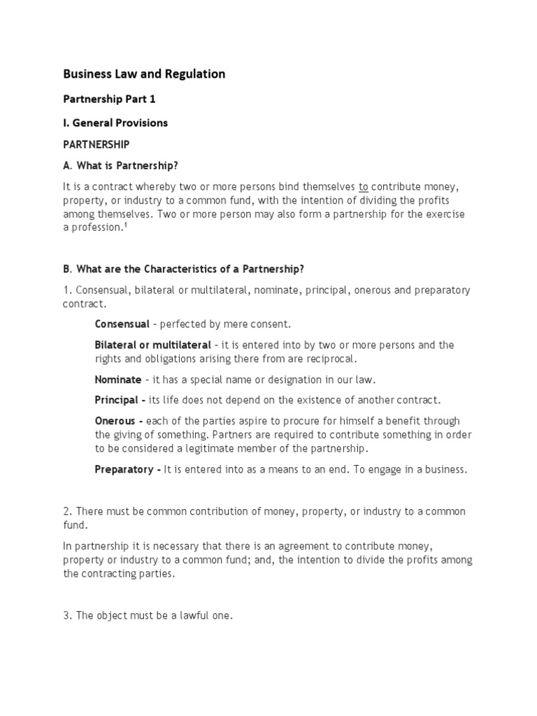 Business Law and Regulation-Partnership-Part1 | PDF | Partnership ...