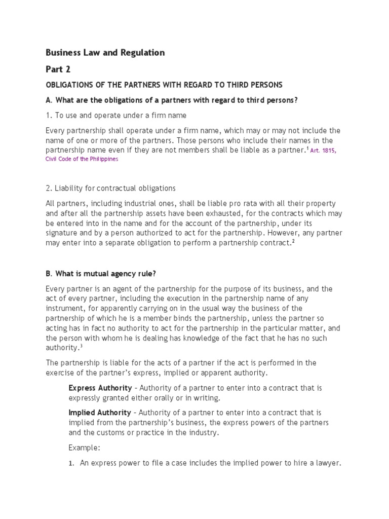 Business Law and Regulation-Partnership-Part2 | PDF | Partnership ...