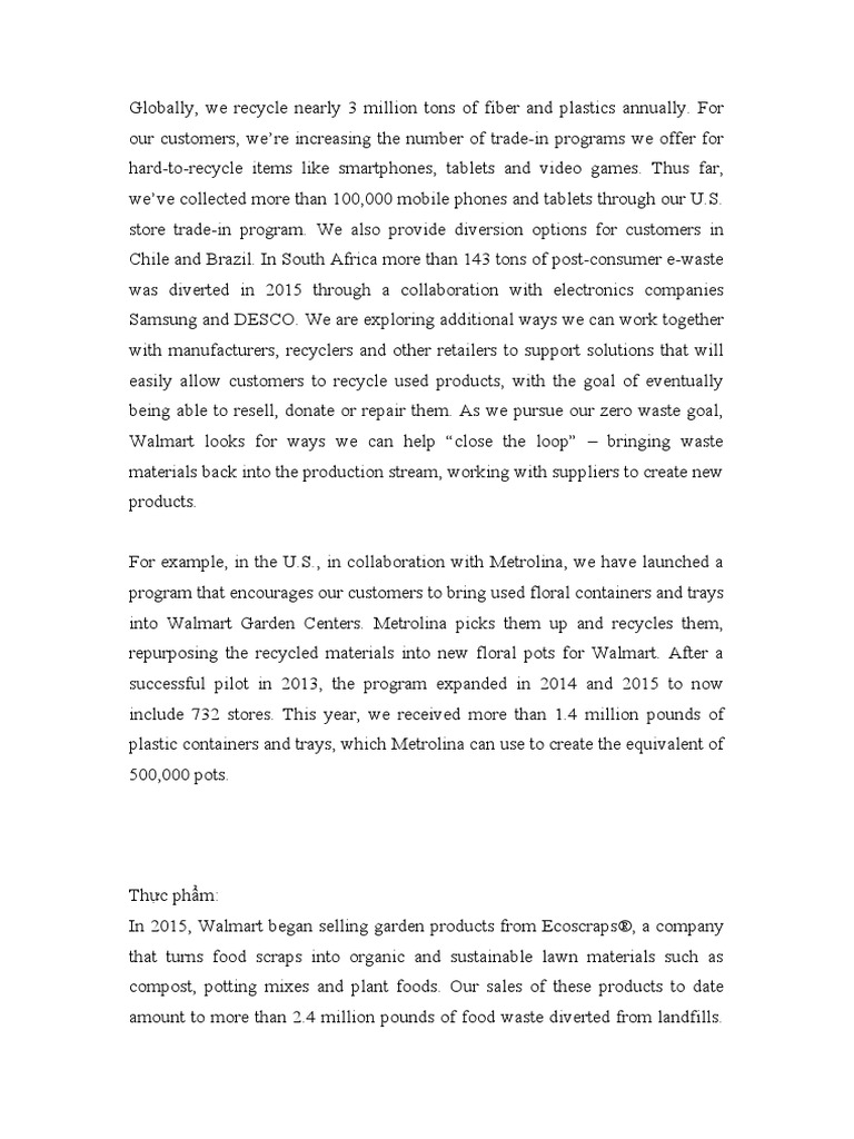 Globally | Download Free PDF | Recycling | Walmart