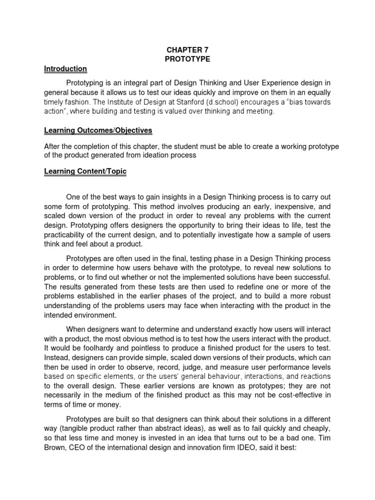 CHAPTER 7 Prototyping PDF | PDF | Prototype | Software Prototyping