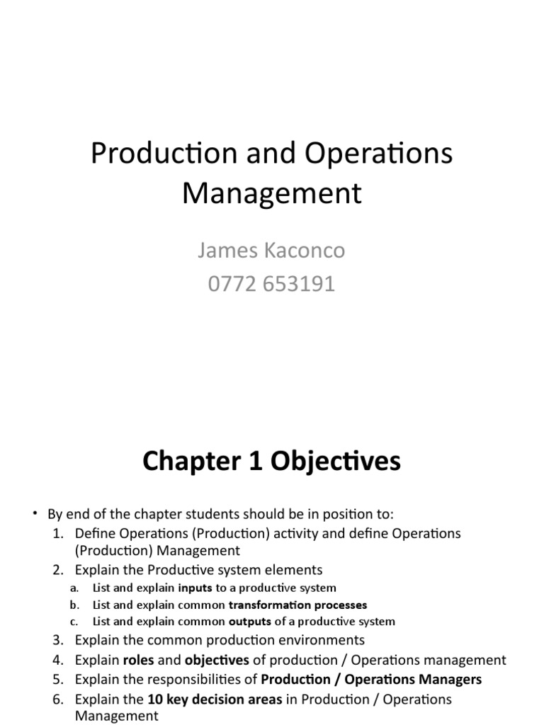 Operations Management Fundamentals Guide | PDF | Operations Management ...