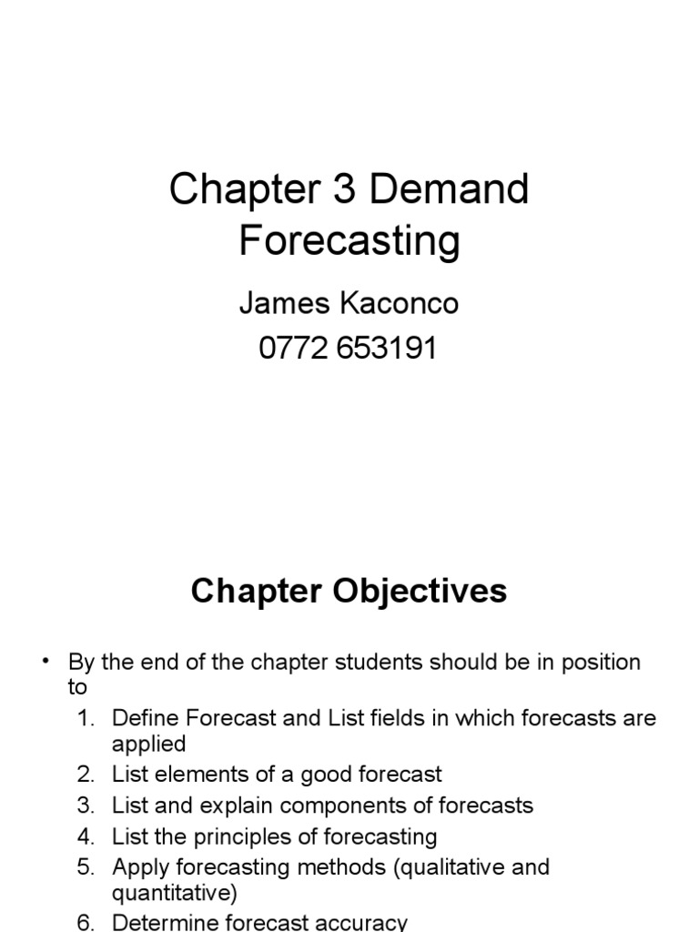 Chapter 3 Demand Forecasting Pdf Forecasting Moving Average