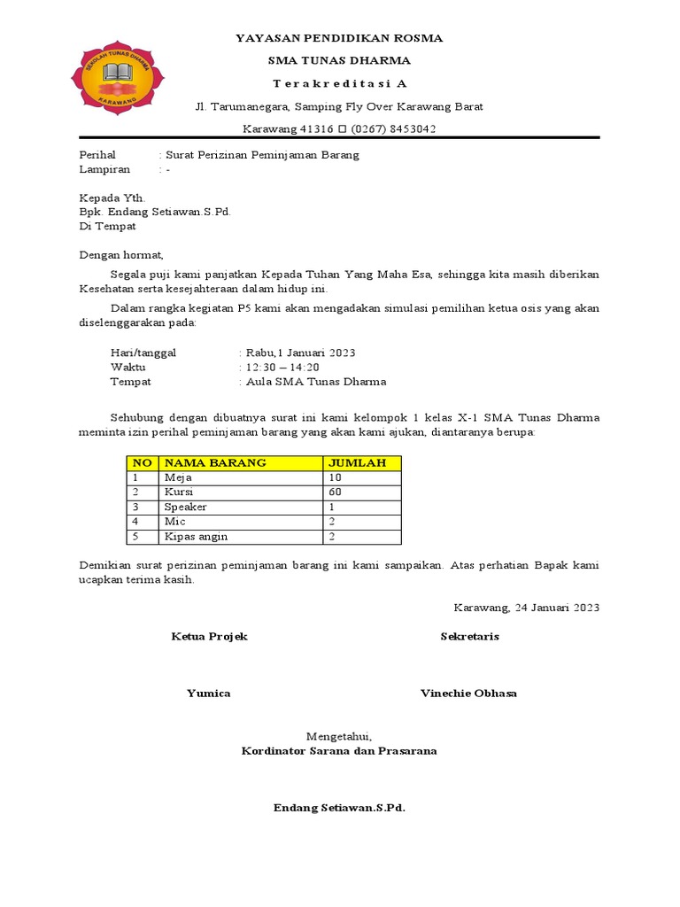 surat izin.docx | PDF