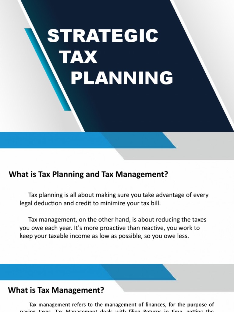 Module 2 Strategic Tax Management | PDF | Taxes | Tax Deduction