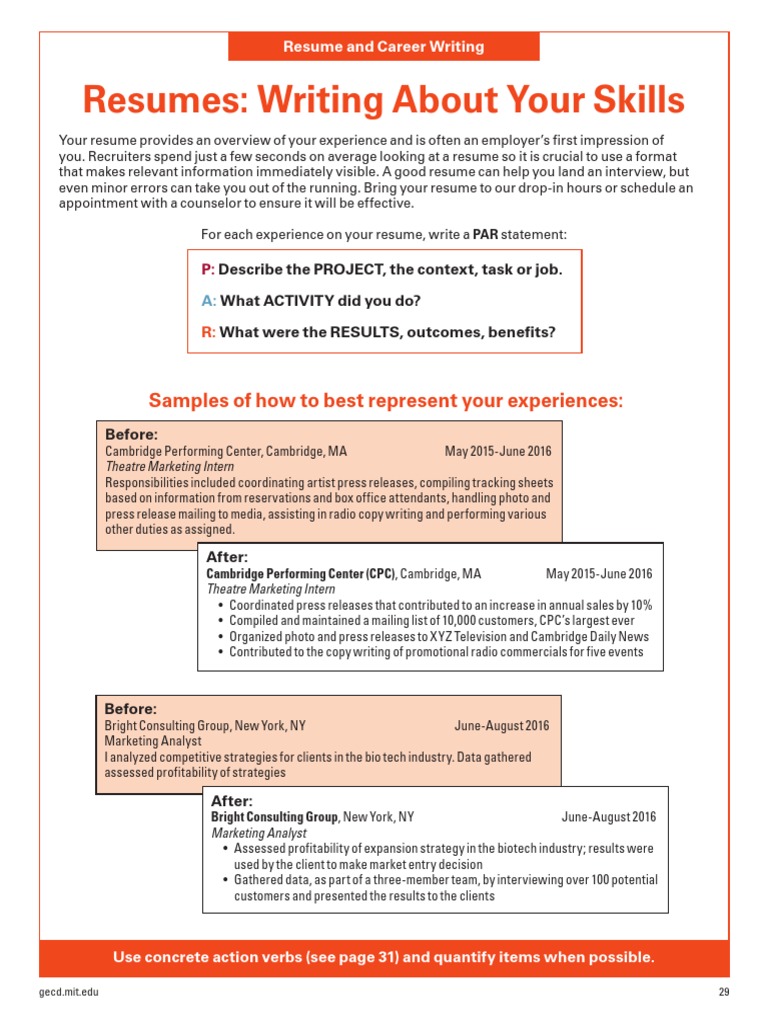 Resume Guidelines PDF | PDF | Massachusetts Institute Of Technology ...