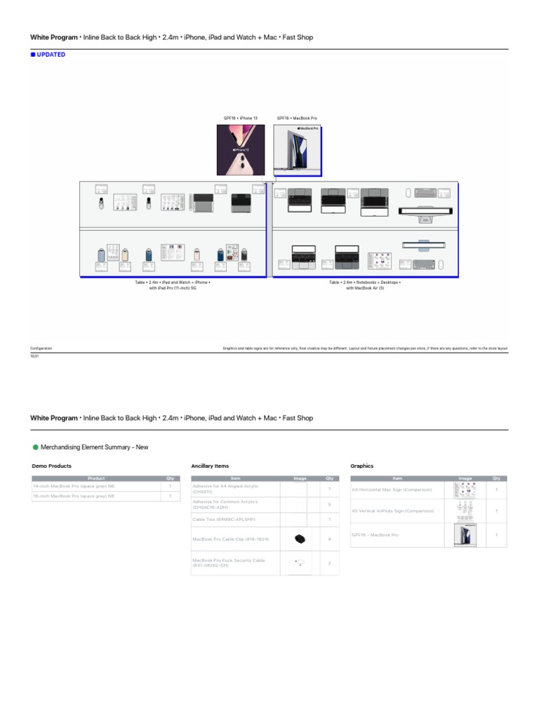 White Program - Inline Back To Back High - 2.4m - Iphone, Ipad and ...