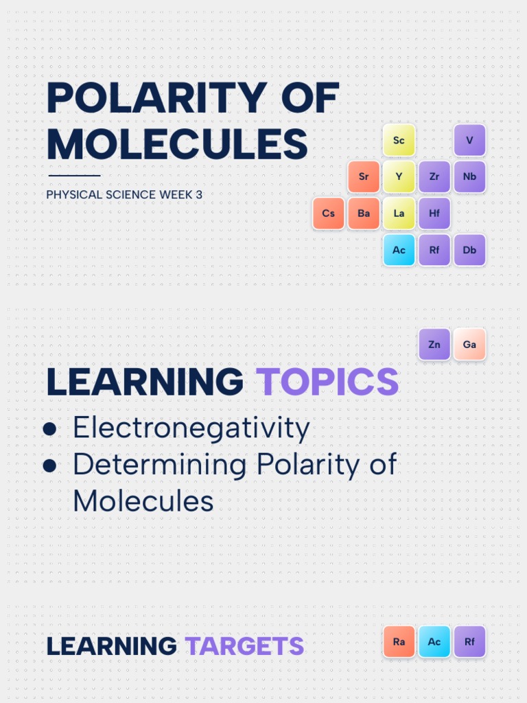 PS Week 3 - The Polarity of Molecules | PDF | Chemical Polarity ...