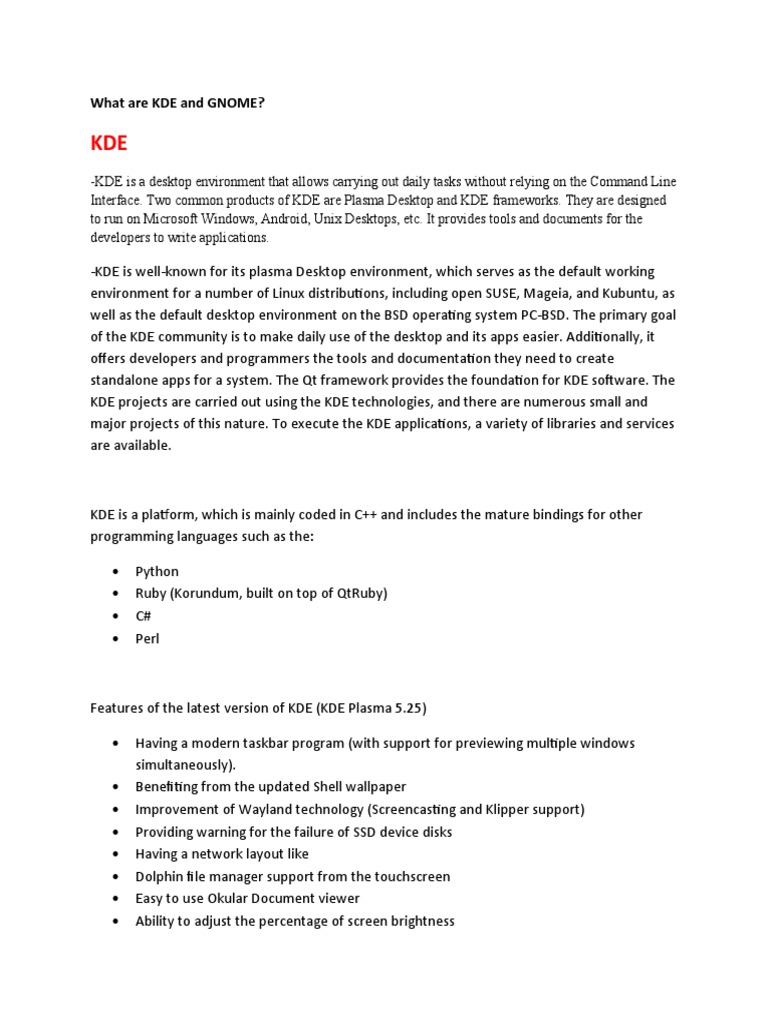 An Overview of the KDE and GNOME Desktop Environments: Features, Differences and Advantages ...