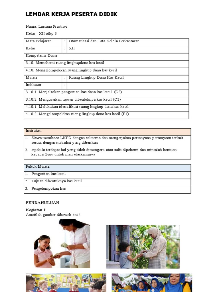 LKPD Lusiana Prastiwi XII OTKP 3 | PDF | Bisnis